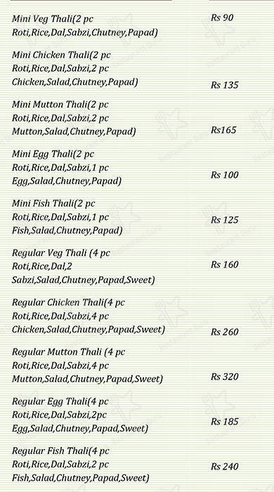 Menu at Design Your Thali, Kolkata