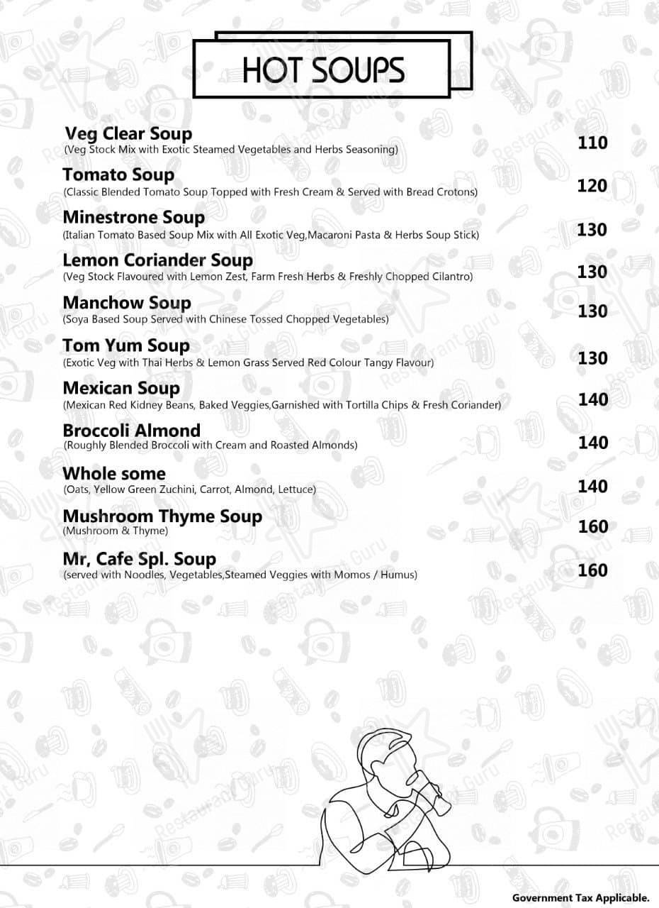 Menu at Mr. Cafe, Surat