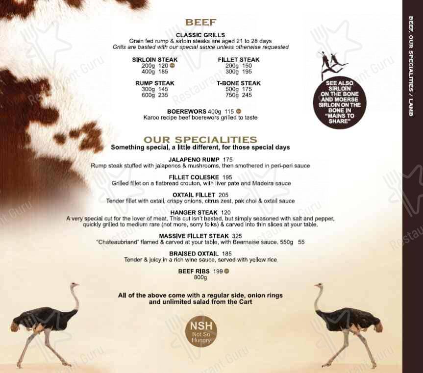 Carta de KAROO Grill & Bar, Centurion