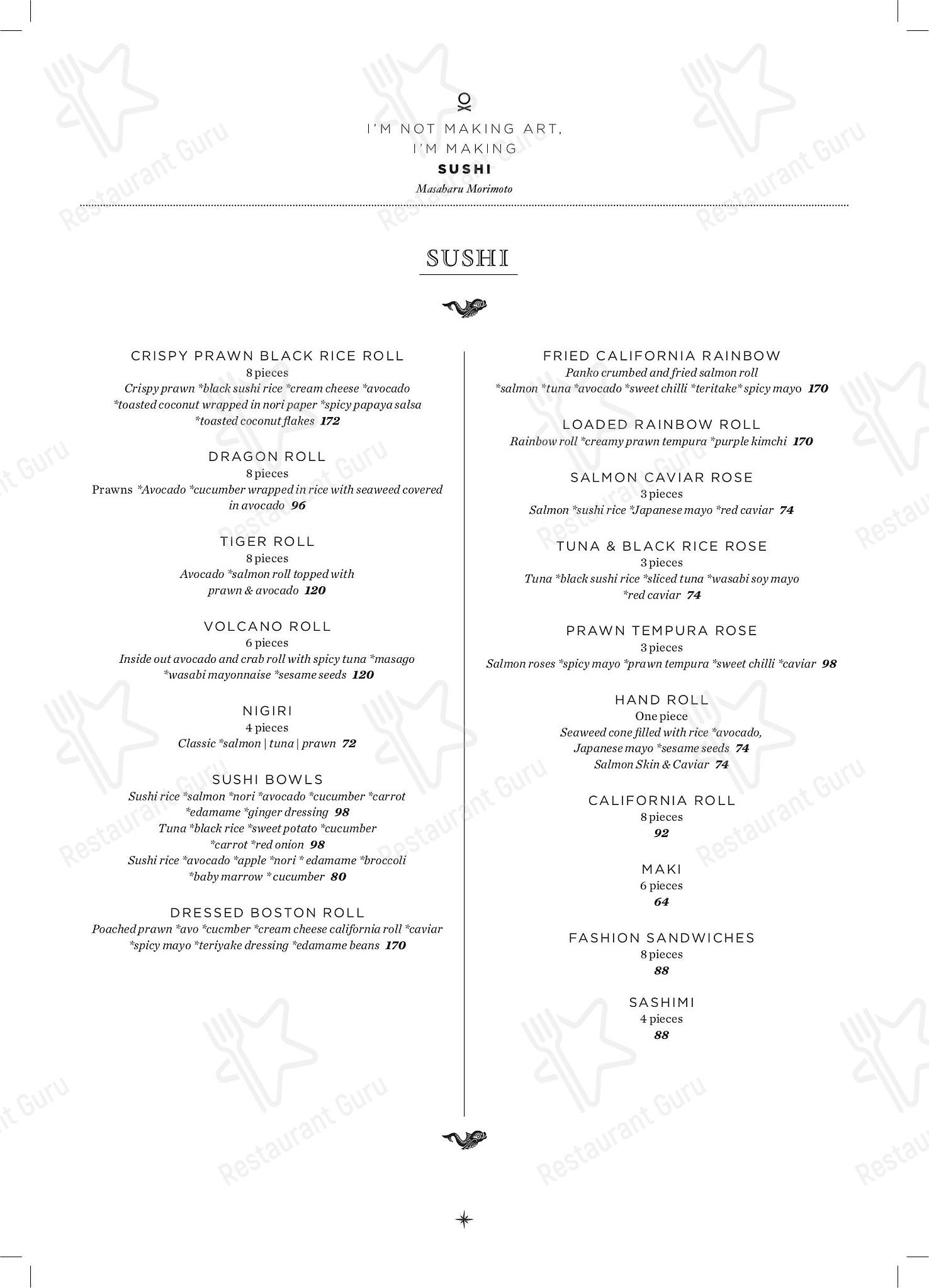 Menu at Life Grand Cafe Waterfront, Cape Town, 2 Pierhead Road