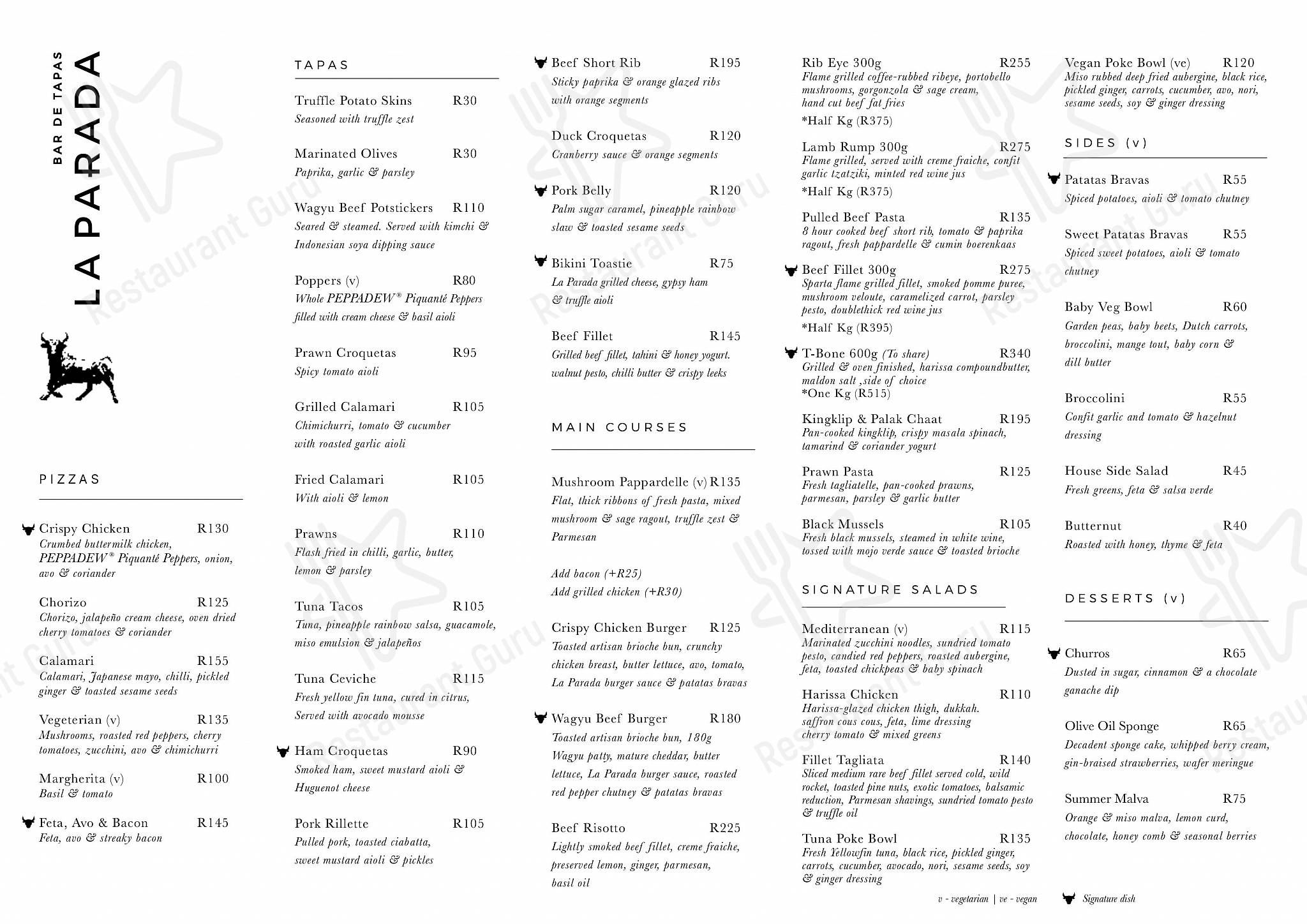 Menu at La Parada Waterfall Corner restaurant, Midrand, Cnr Waterfall ...