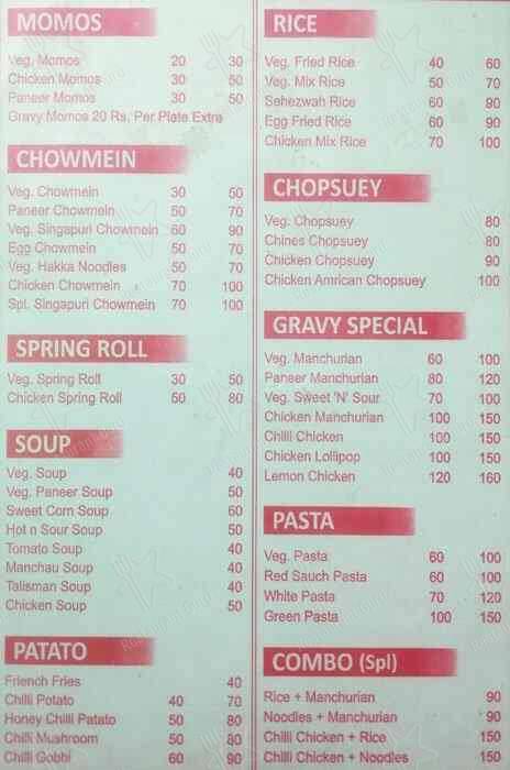 Menu at Shinchan Chinese & Italian Food, New Delhi