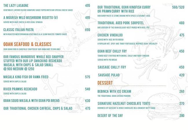 Menu at The Lazy Goose, Nerul