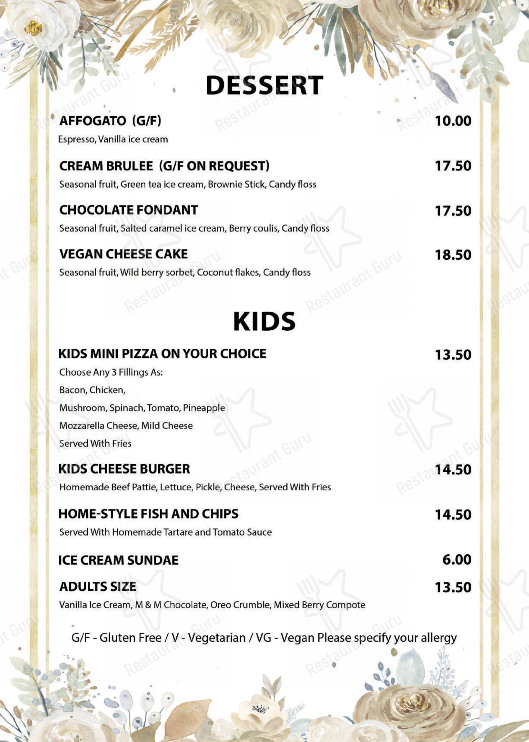 Menu at LA LUNA EATERY & BAR, Rangiora