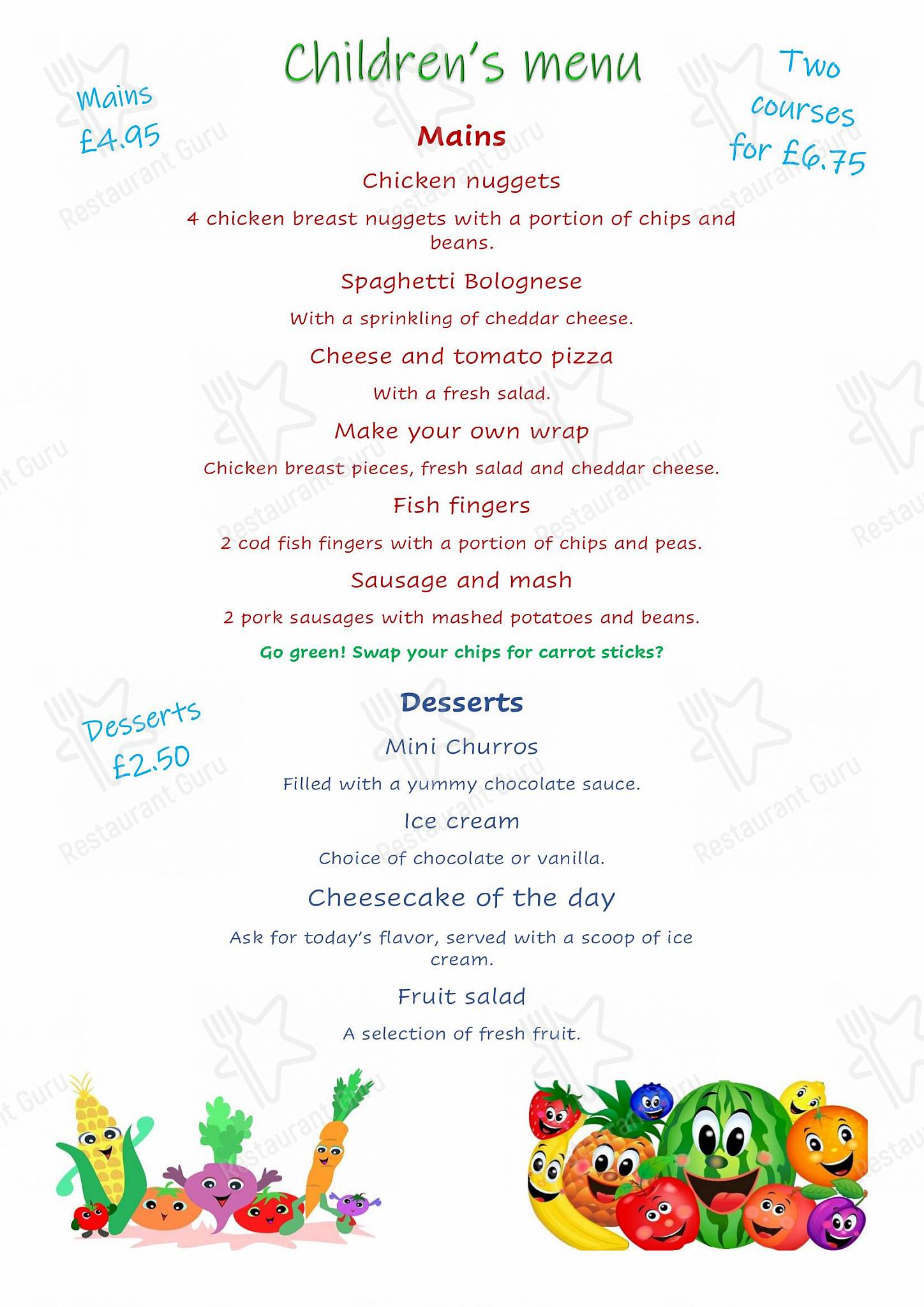 Menu at The Overstone Arms Pub and Dining, Kettering