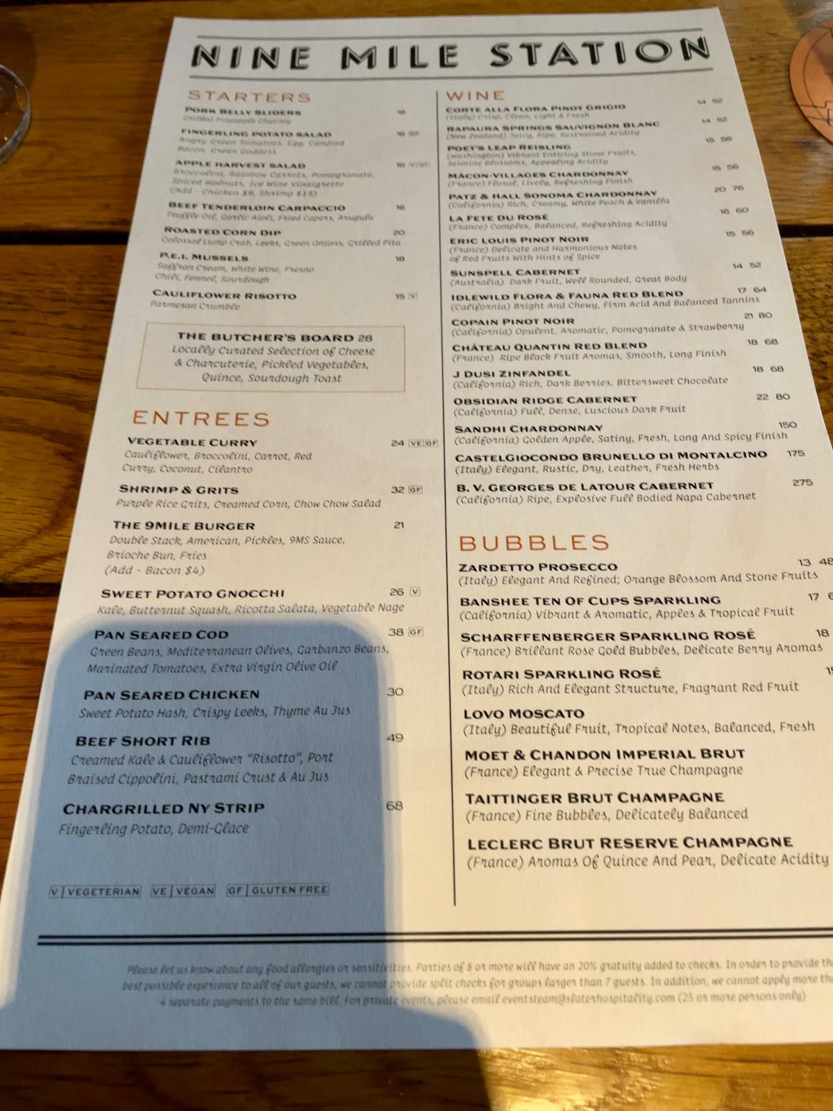 Menu at 9 Mile Station pub & bar, Atlanta, Ponce City Market