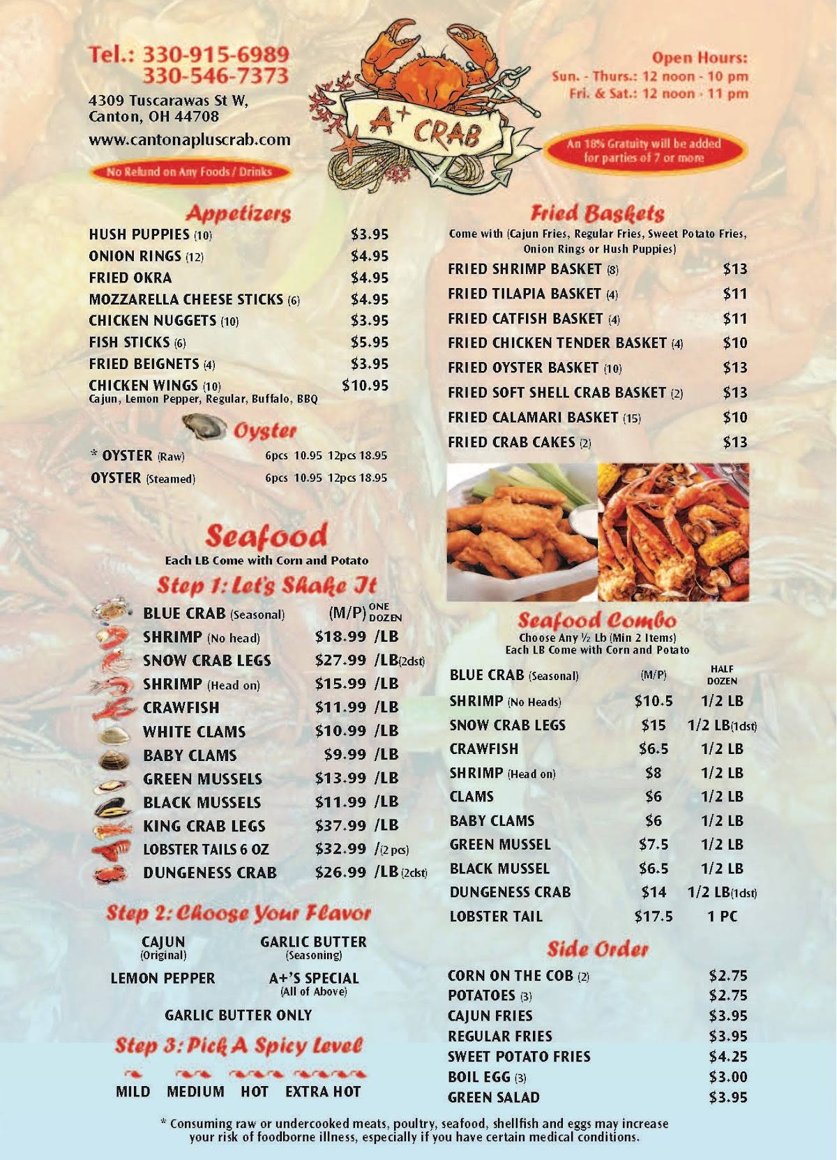Menu at A Plus Crab (Canton) restaurant, Canton