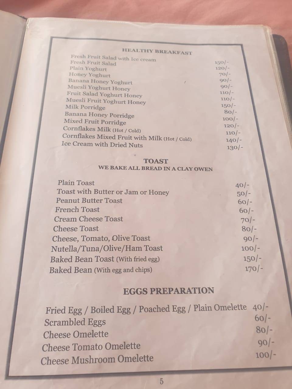 Menu at ABBA Restaurant & Everest German Bakery Varkala, Varkala