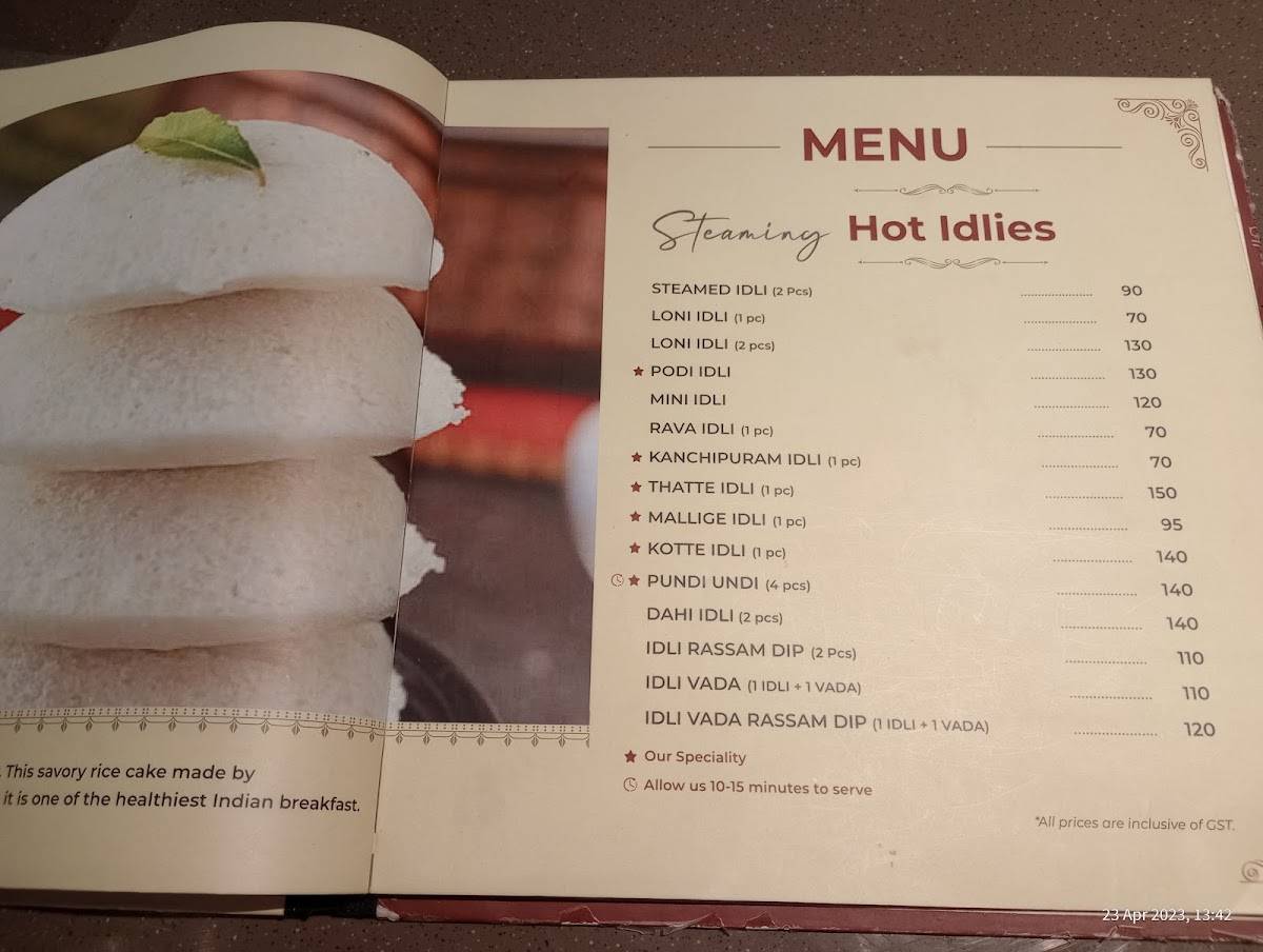 Menu at ANNA Idli, Mumbai, 3