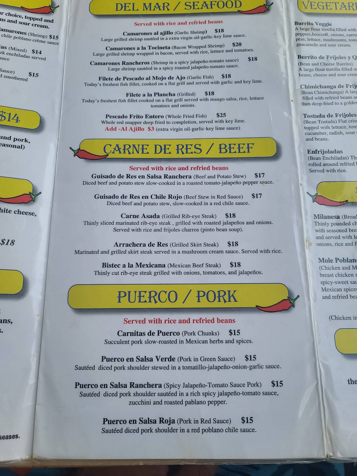 Menu at Agave Restaurant, Saint Pete Beach, Gulf Blvd