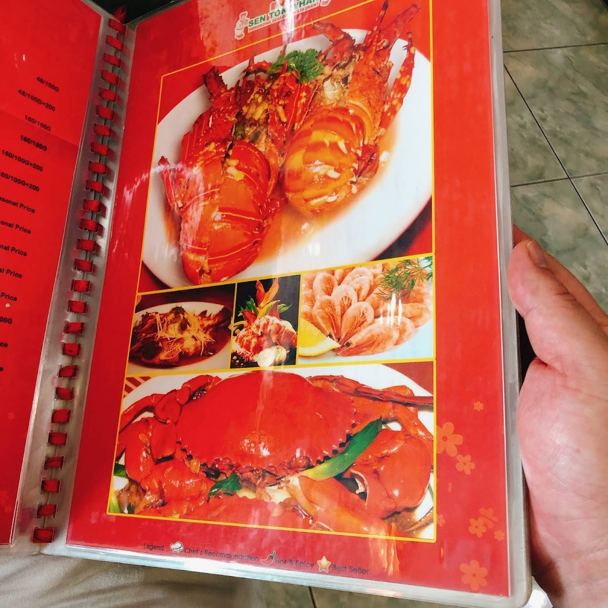 Menu at Ahfat Seafoods Plaza restaurant, Davao City