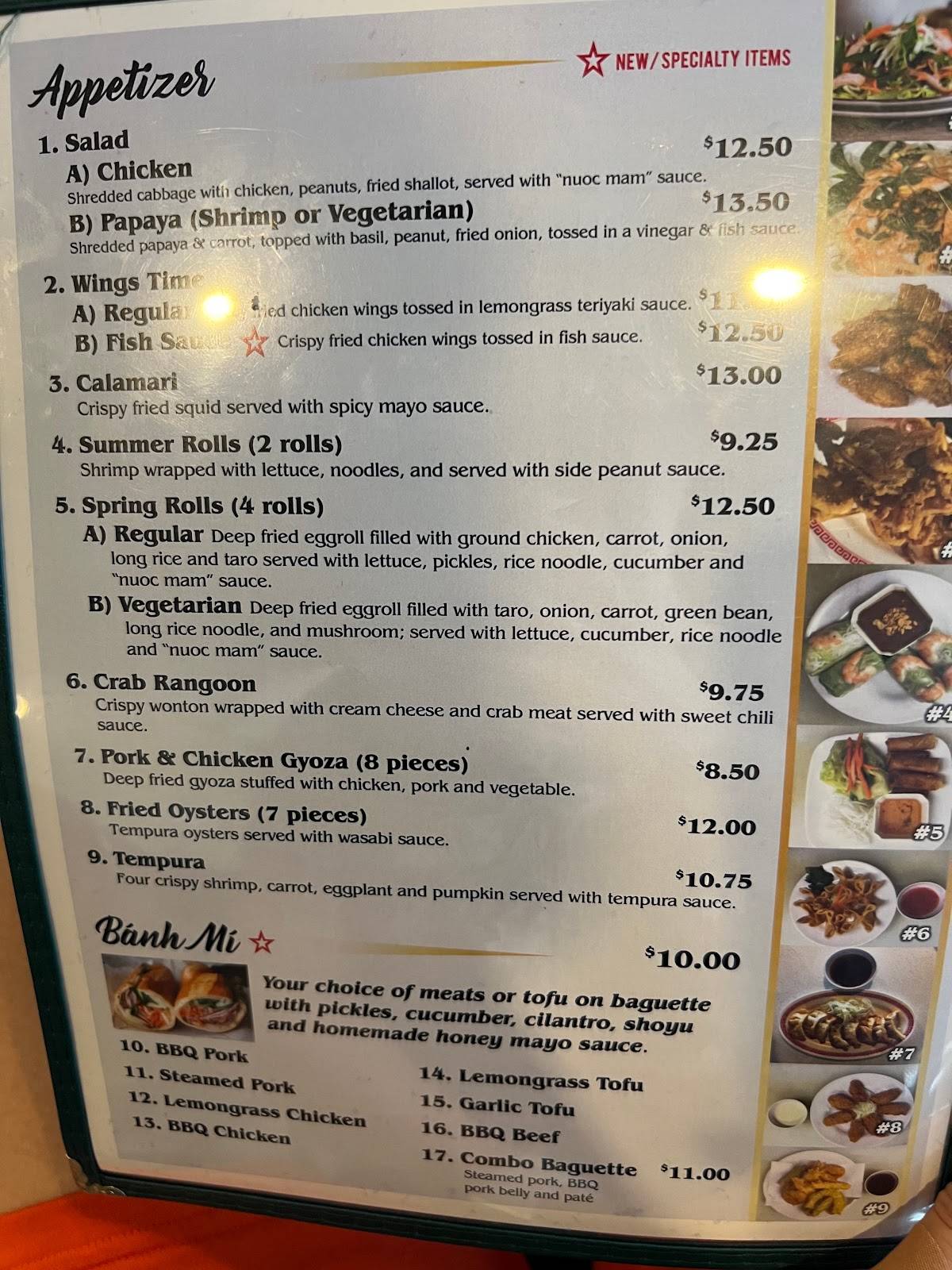 Menu at Pho Time restaurant, Aiea