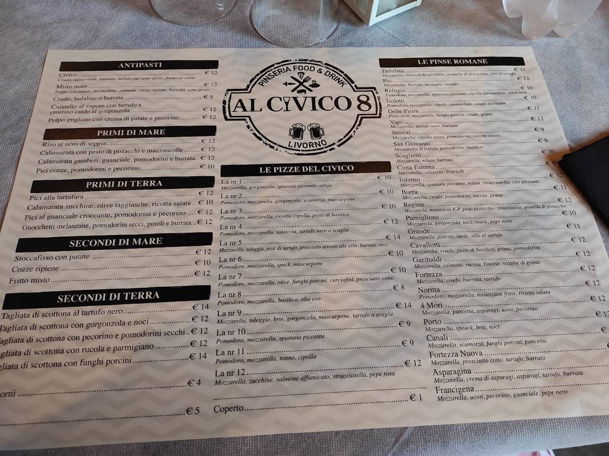 Menu da Al civico 8 ristorante, Livorno