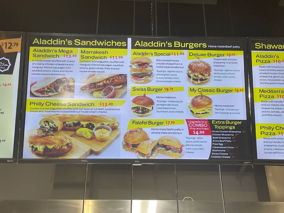 Menu au Aladdin Shawarma House restaurant, Vaughan