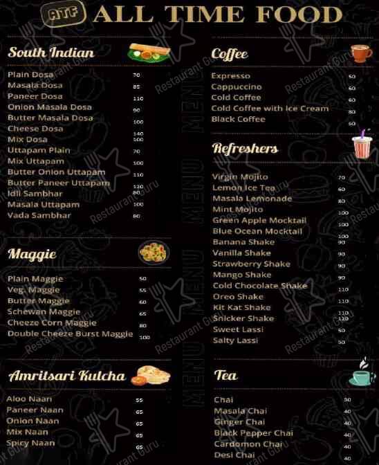 Menu at All Time Food, Jammu