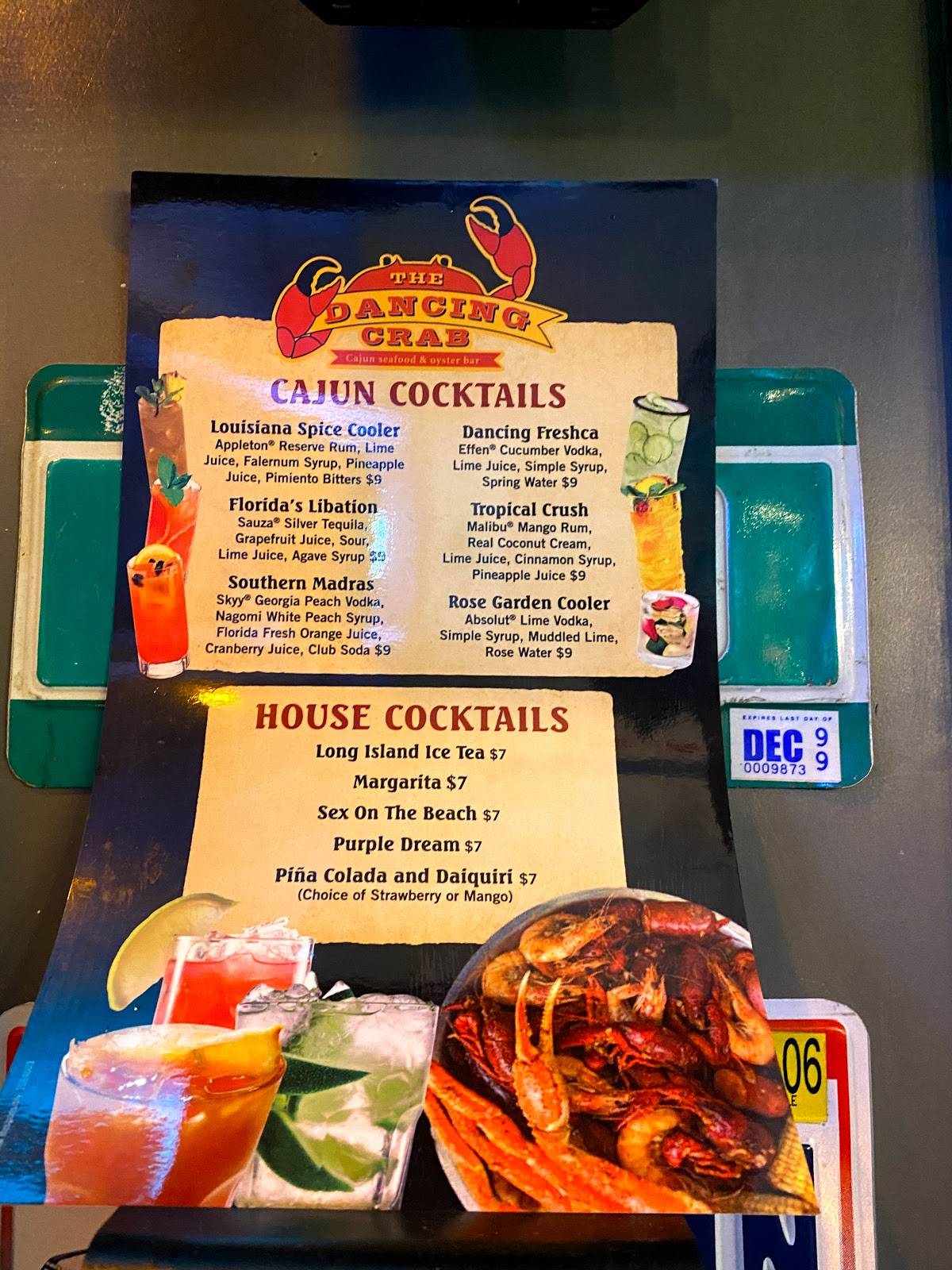 Menu at The Dancing Crab pub & bar, Altamonte Springs