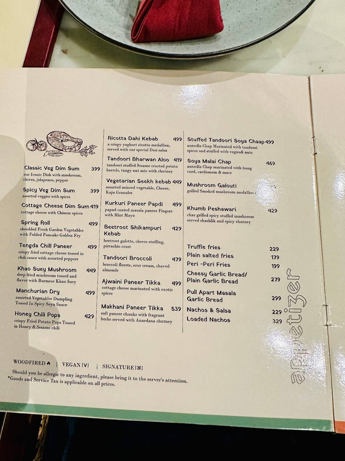 Menu at Anardana Chandigarh, Chandigarh