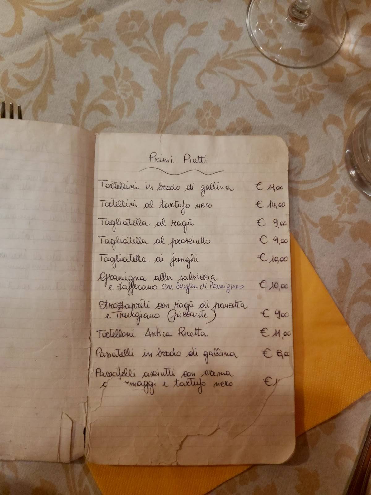 Menu da Trattoria Antica Ricetta ristorante, Bologna