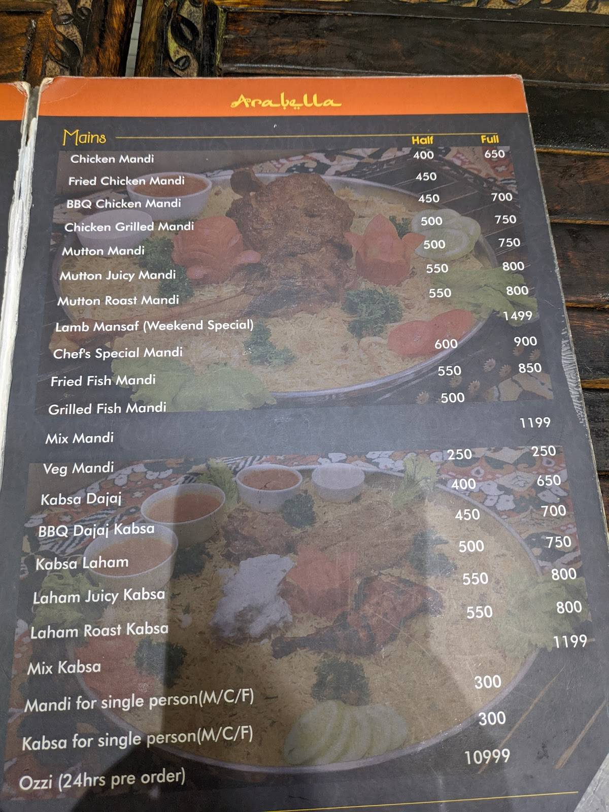 Menu at Arabella House Of Arabic & Lebanese Cuisine, Hyderabad