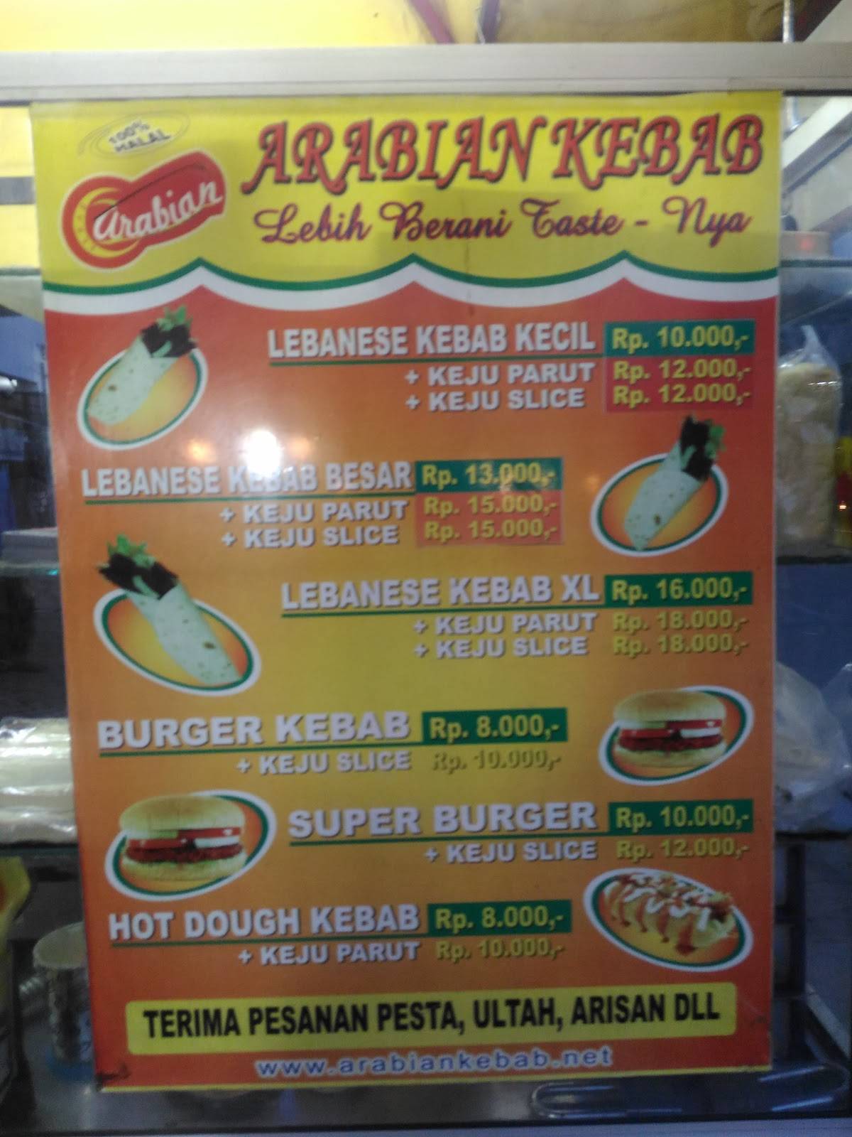 Menu at Arabian Kebab Ilham Eboy, Bekasi Regency