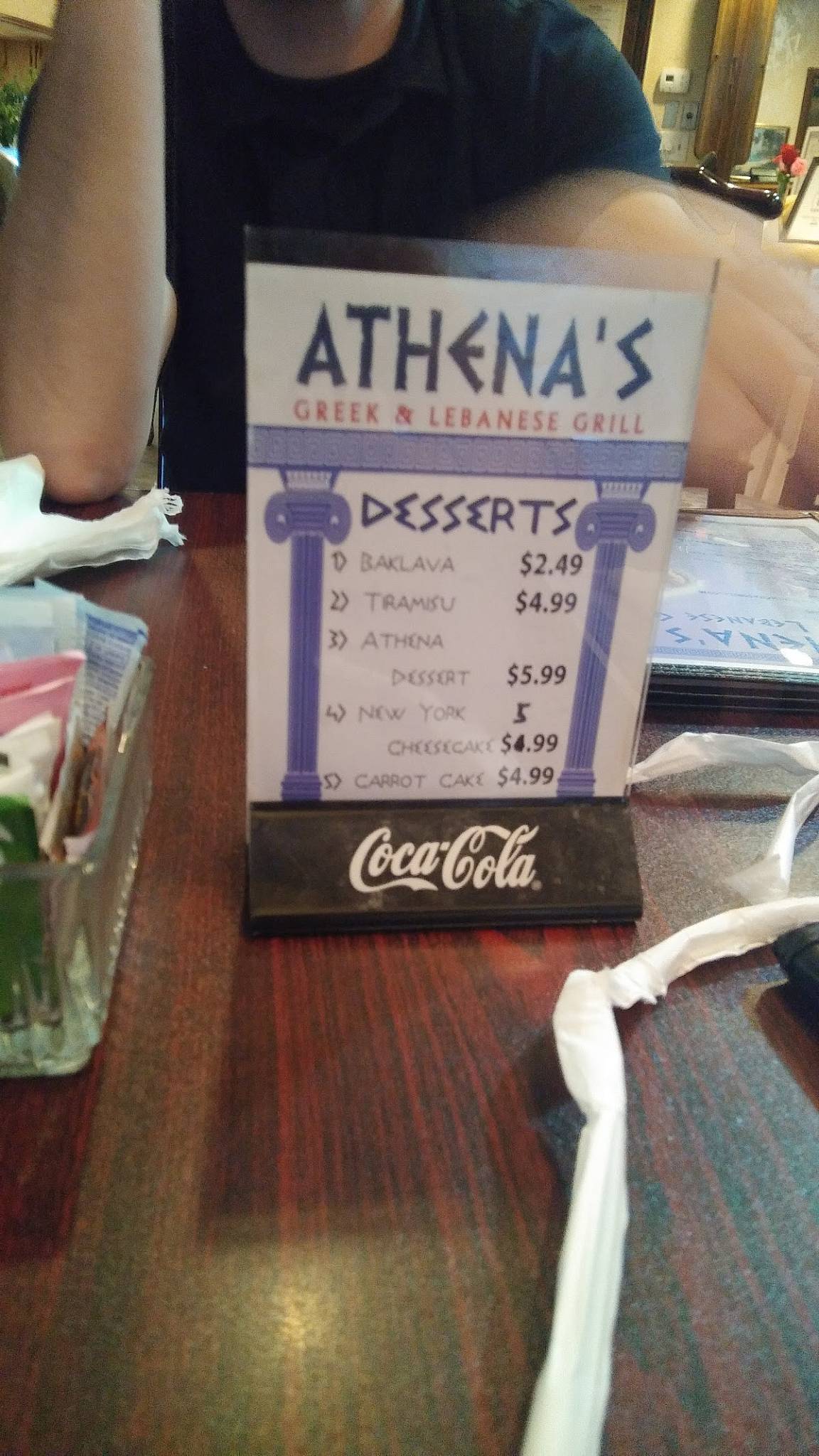Menu at Athena Greek & Lebanese Grill restaurant, Shreveport