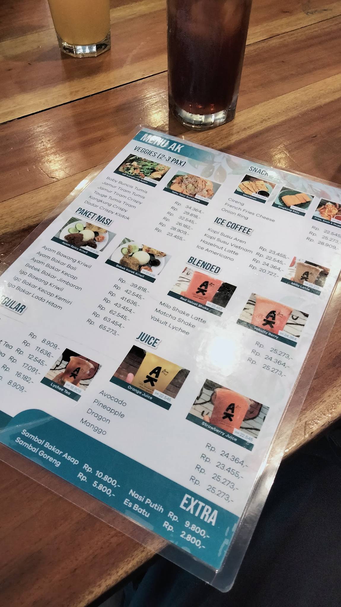 Menu at Ayam Kriwil - AK Cafe, East Jakarta, Jl. Balai Pustaka No.28