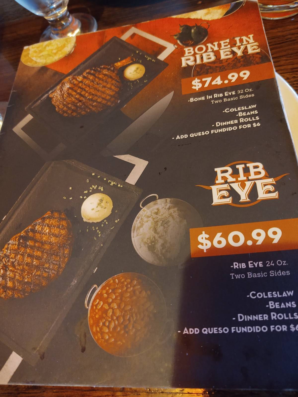 Menu at Great American Steakhouse, Anthony, 600 Valley Chili Rd