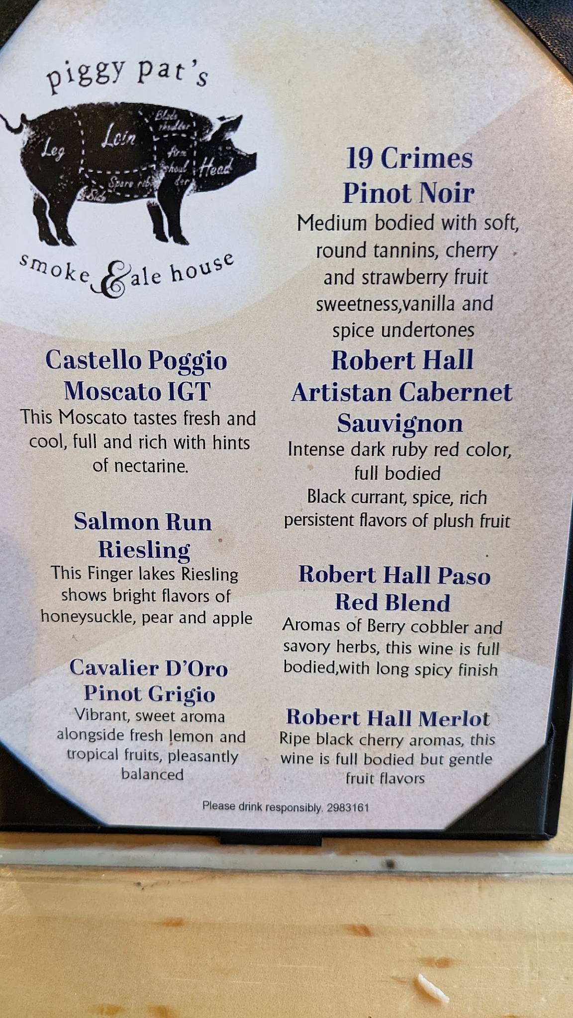 Menu at Piggy Pats Smoke & Ale House BBQ, New Hartford