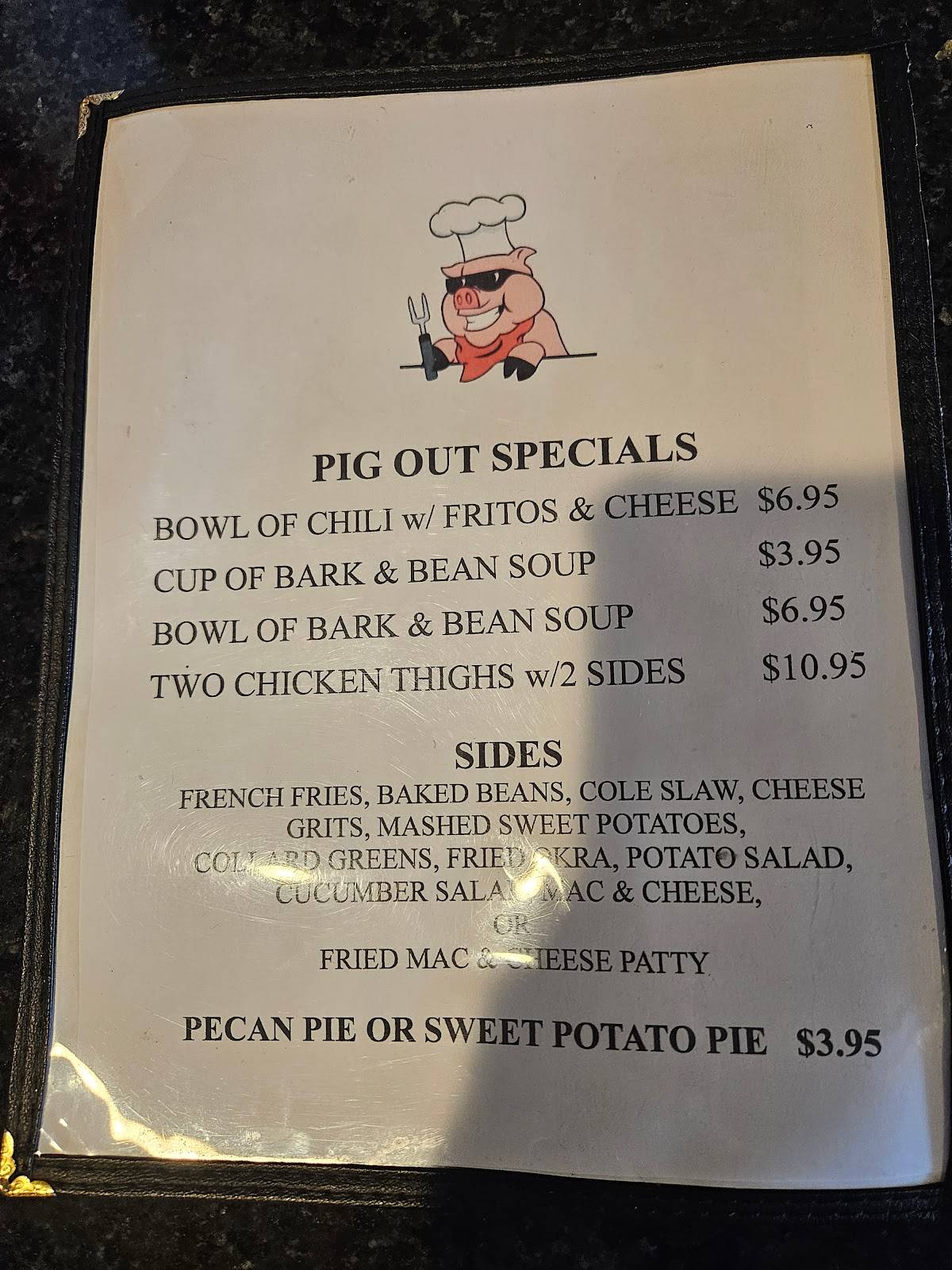 Menu at Pigout BBQ And Southern Soul Food, Bradenton