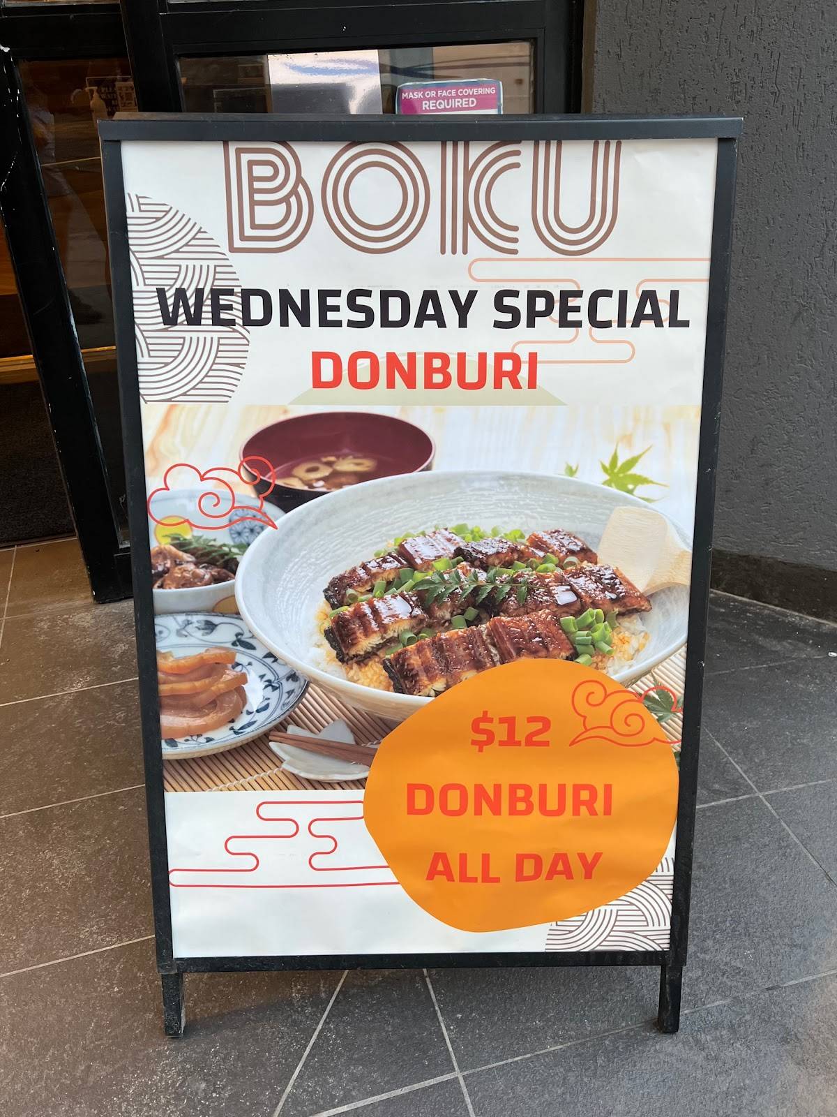 Menu at BOKU (Yonge St.) restaurant, Toronto, 530 Yonge St
