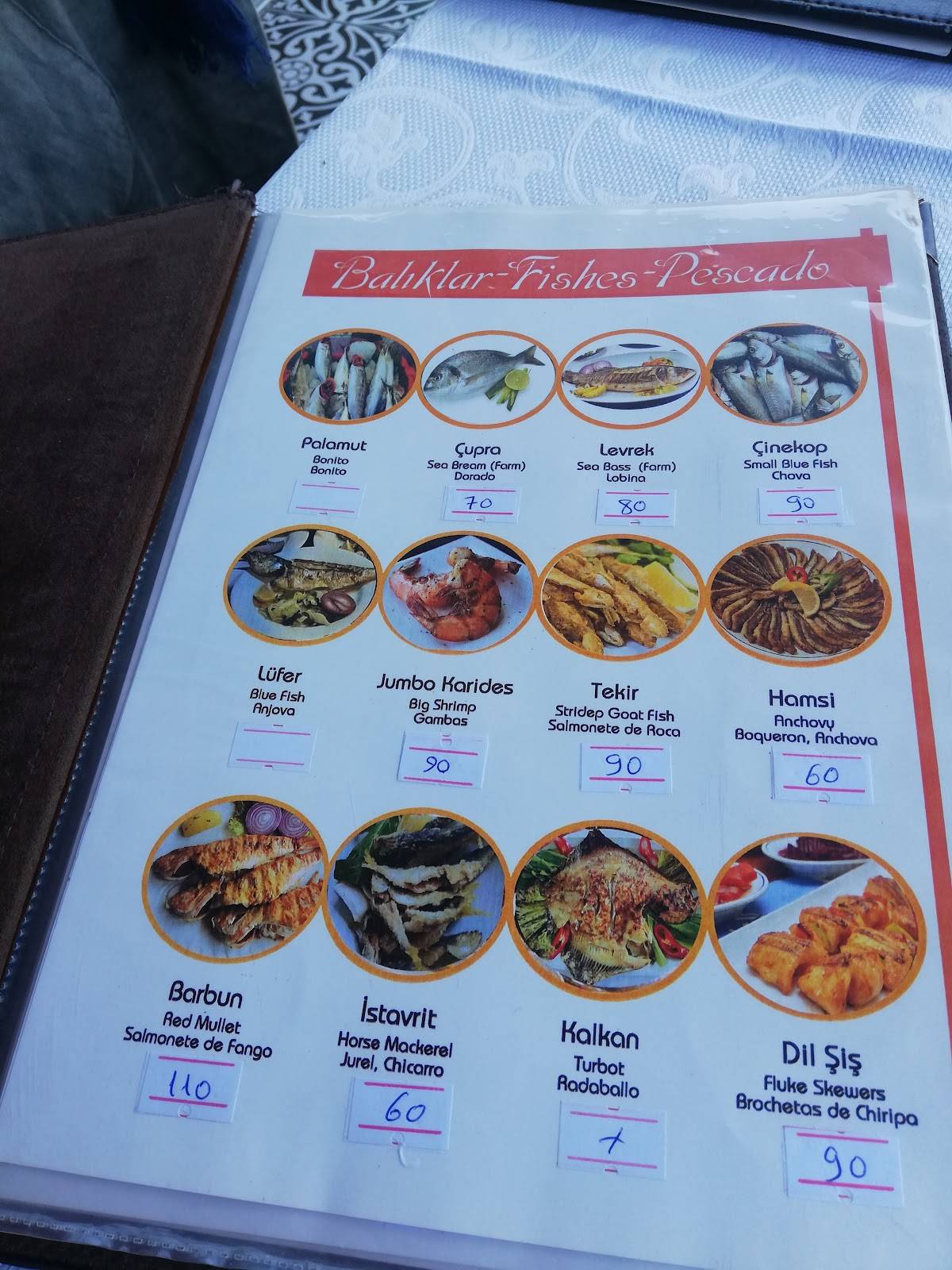 Menu at Baba Restaurant, Istanbul, Macar Tabya Cd. 3/A