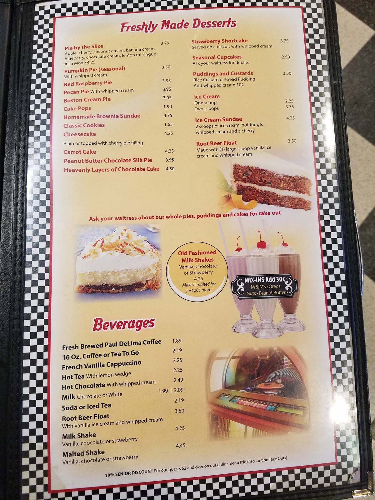 Menu at B'Ville Diner restaurant, Baldwinsville