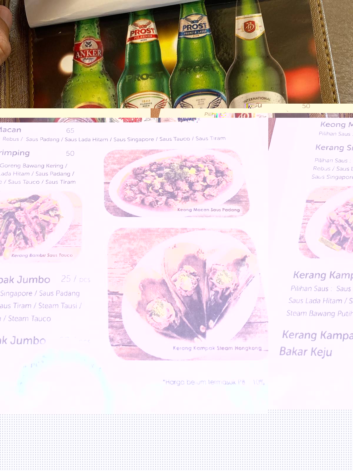 Menu at Bandar Djakarta restaurant, Jakarta, Jl. Pantai Indah No.7