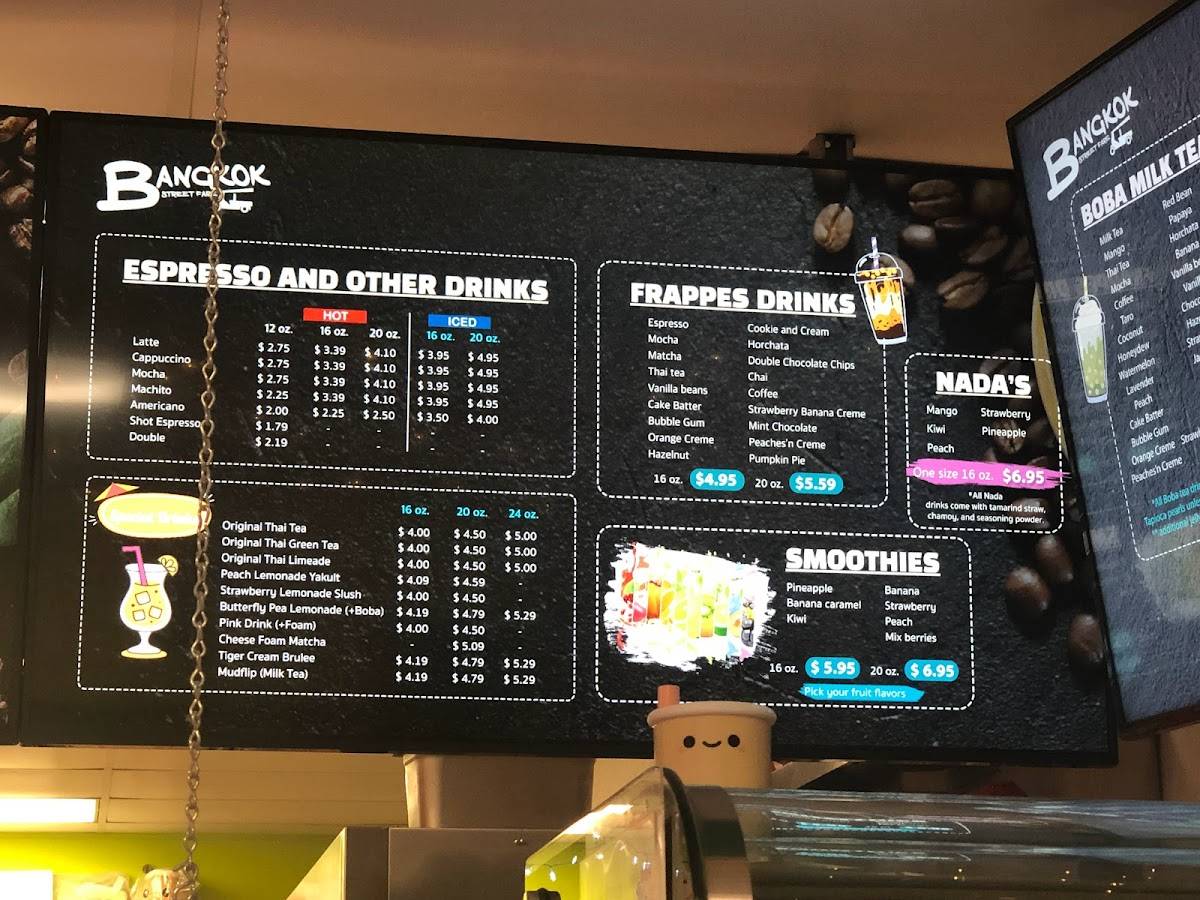 Menu at Bangkok Street Fare pub & bar, Asheboro