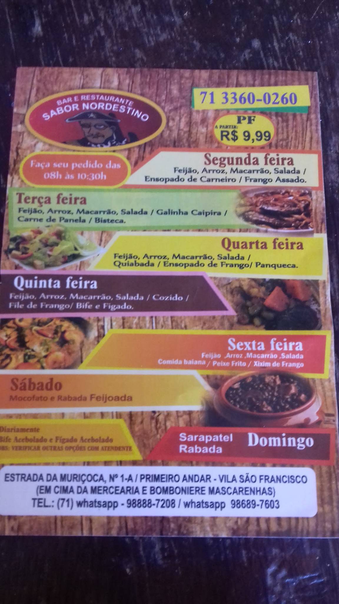 Menu em Bar Restaurante Sabor Nordestino, Salvador