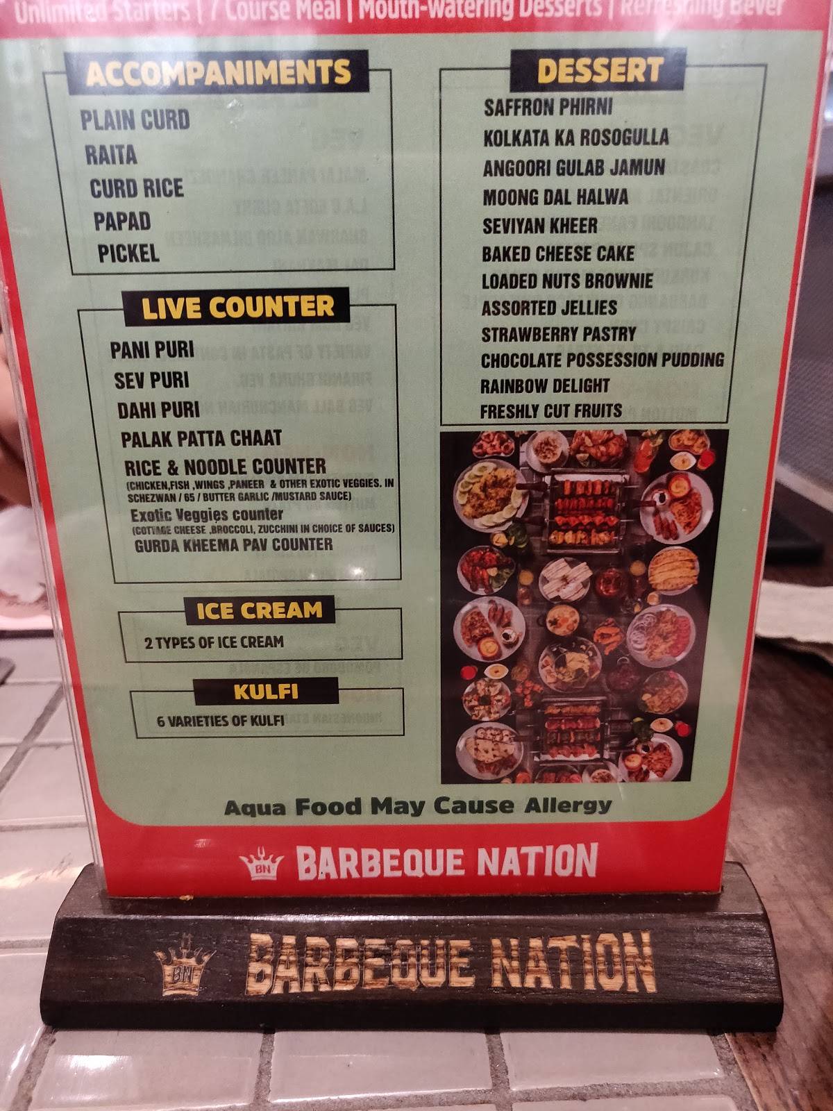 Menu at Barbeque Nation - Kakinada - SRMT Mall, Kakinada