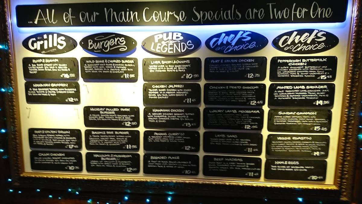 Menu at Barn Owl, Quedgeley