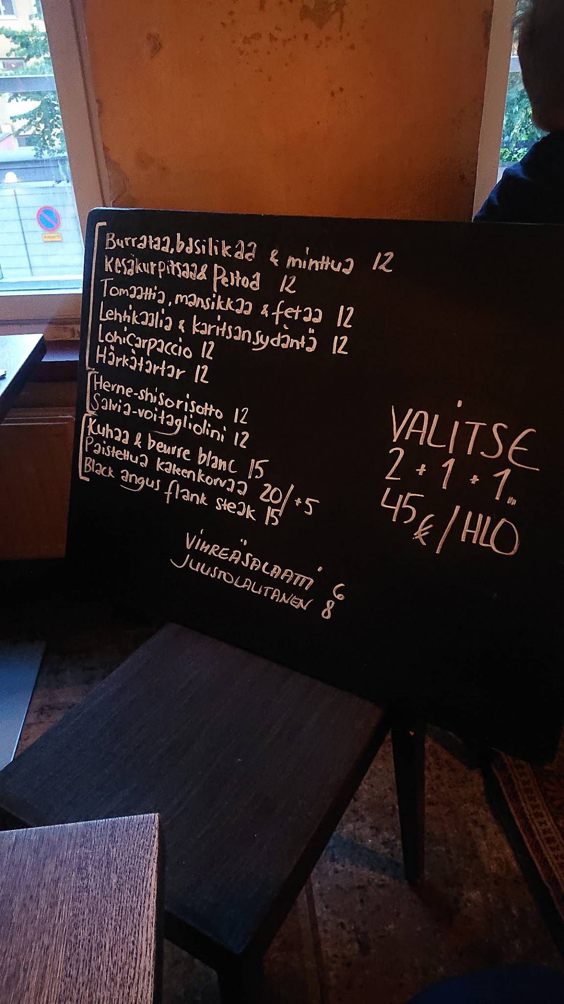 Menu at Baskeri & Basso restaurant, Helsinki