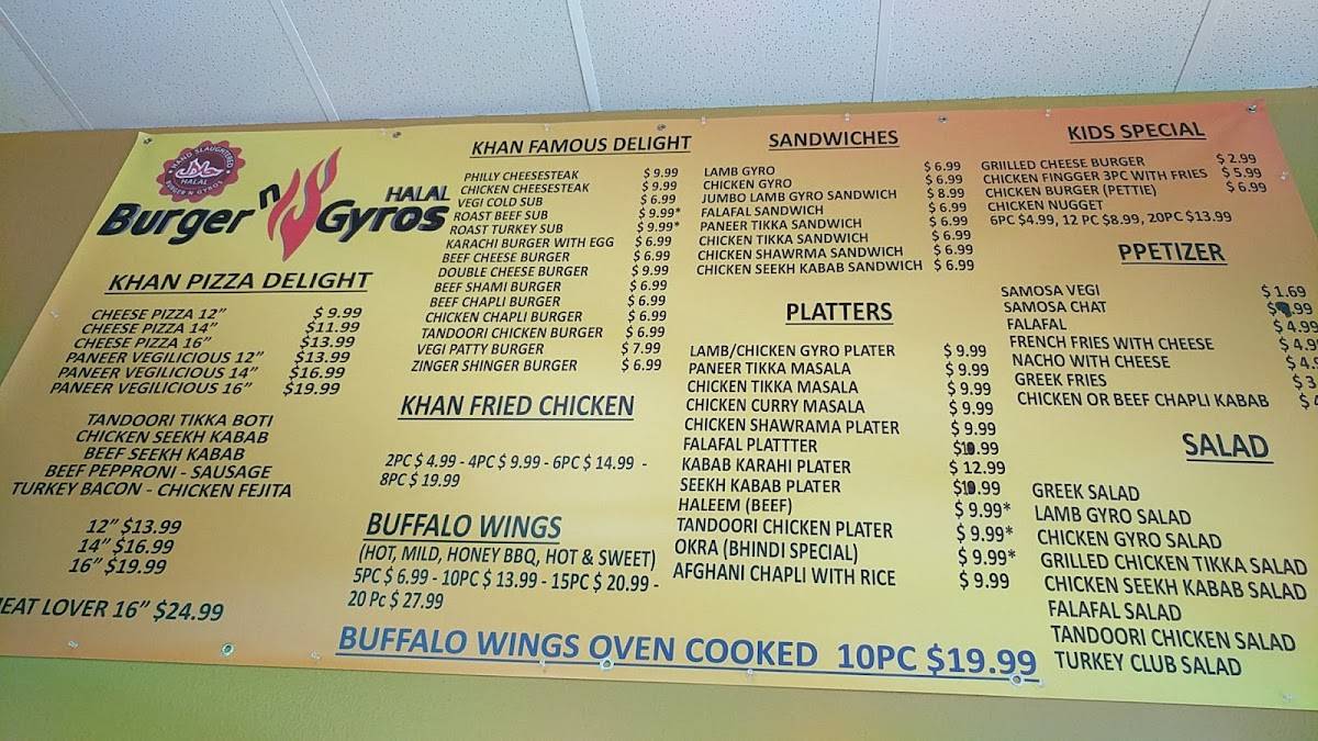 Menu at Burger n Gyros (Shahana Steakhouse), Bellevue