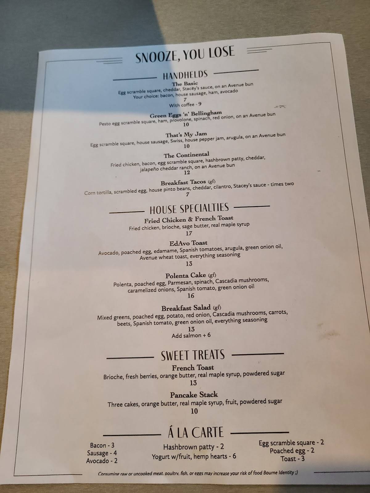 Menu at The Filling Station - Sunnyland Station pub & bar, Bellingham ...