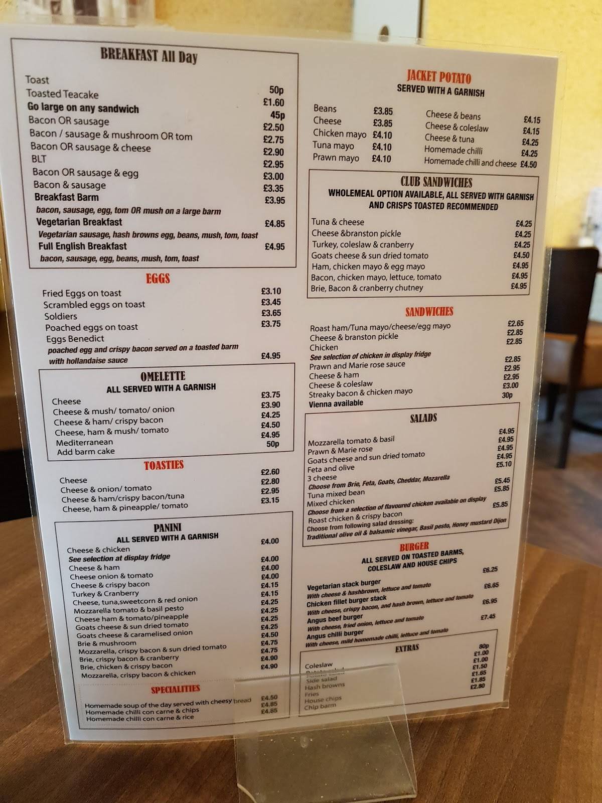 Menu at Big Bite Cafe, Cheadle, 20 High St