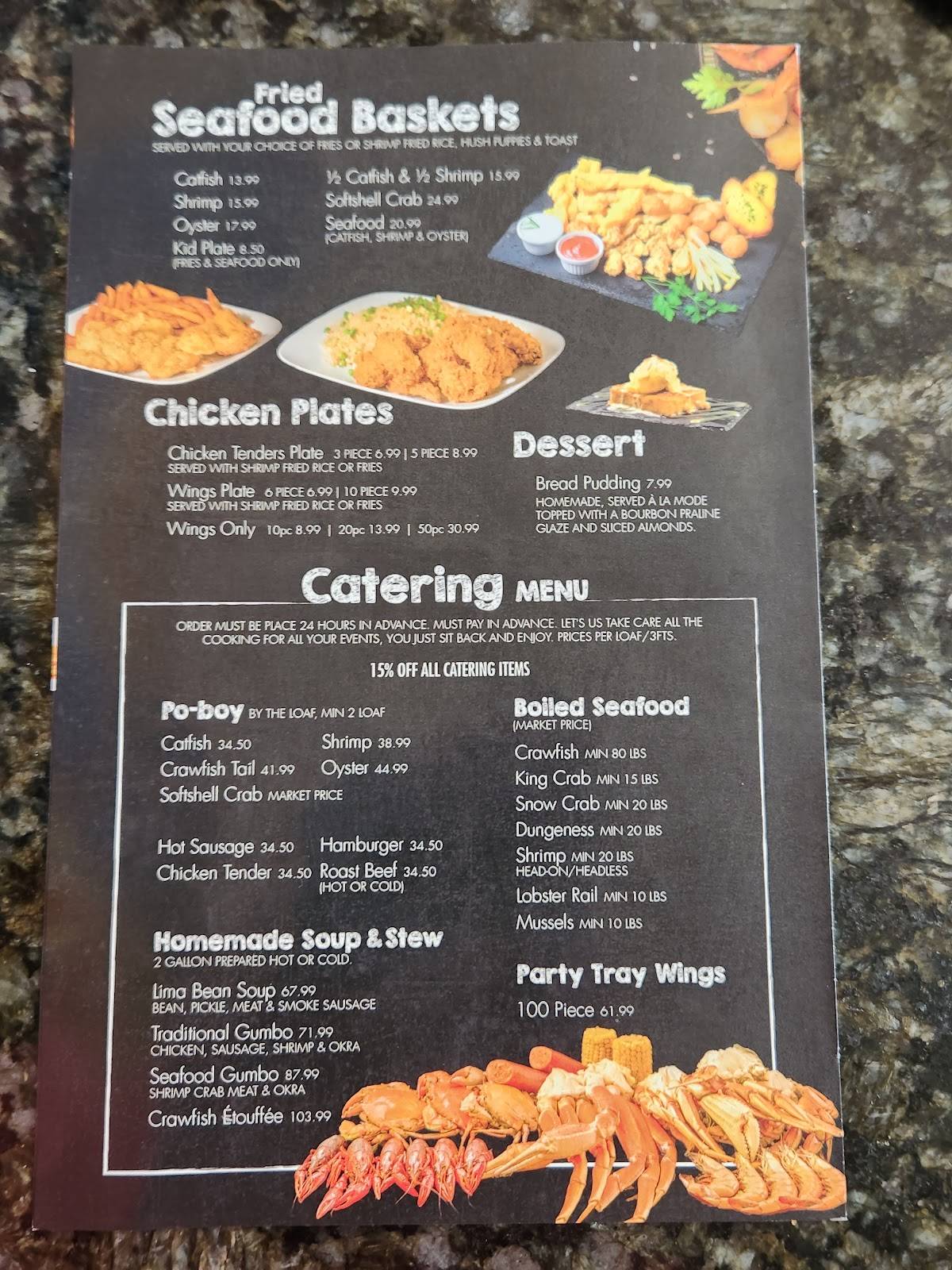 Menu at Big Ez Seafood restaurant, Gretna