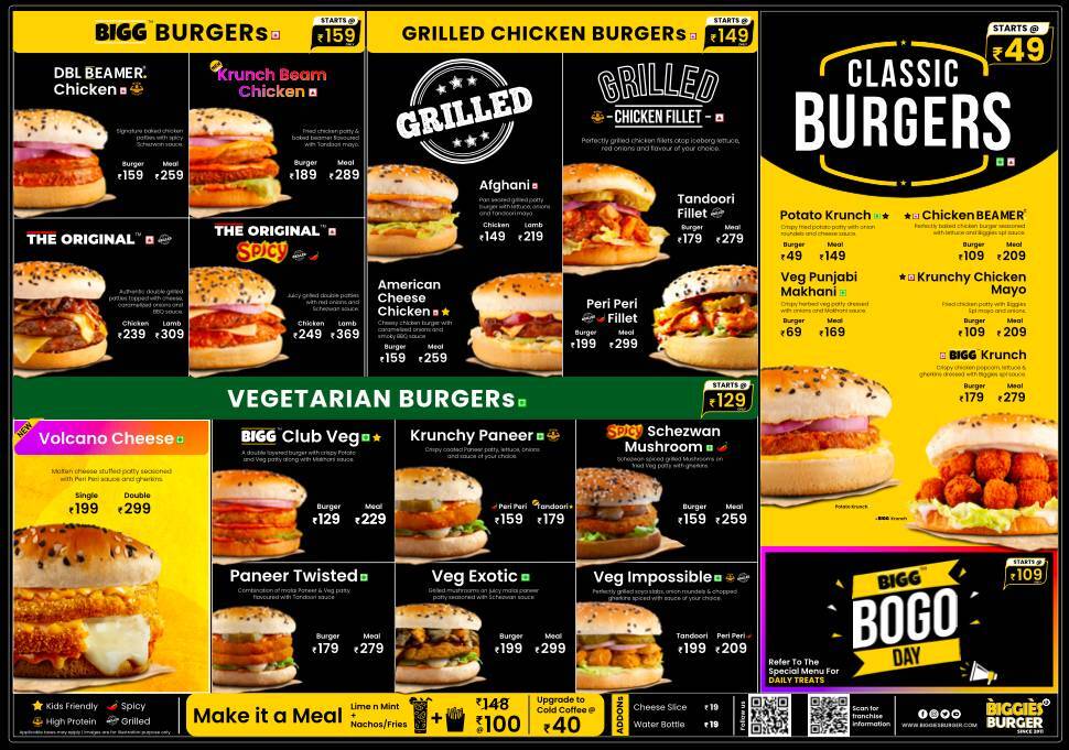 Menu at Biggies Burger: AECS Layout, Bengaluru
