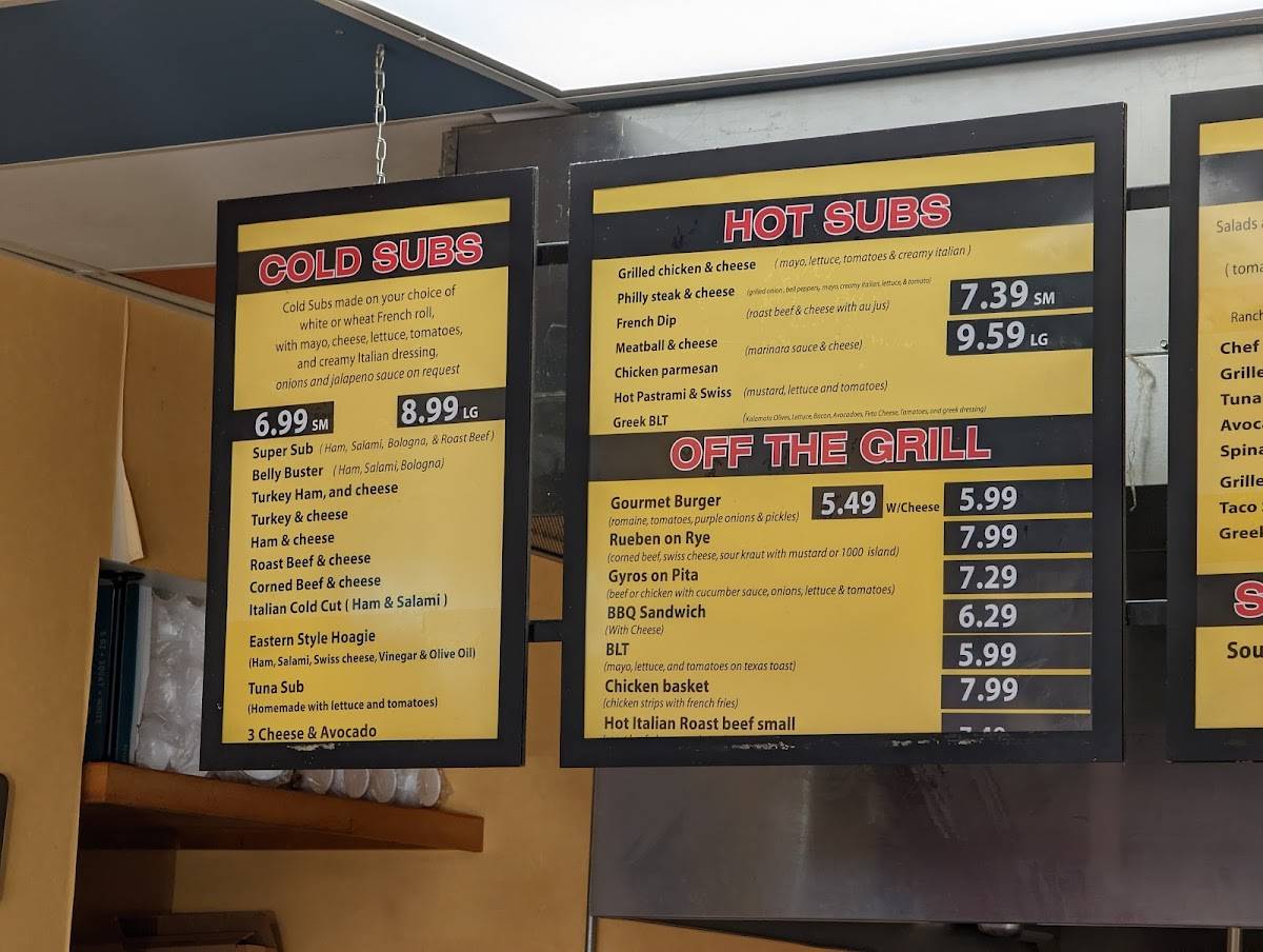 Menu at Bill & Ruth's Subs and Burgers Pryor restaurant, Pryor