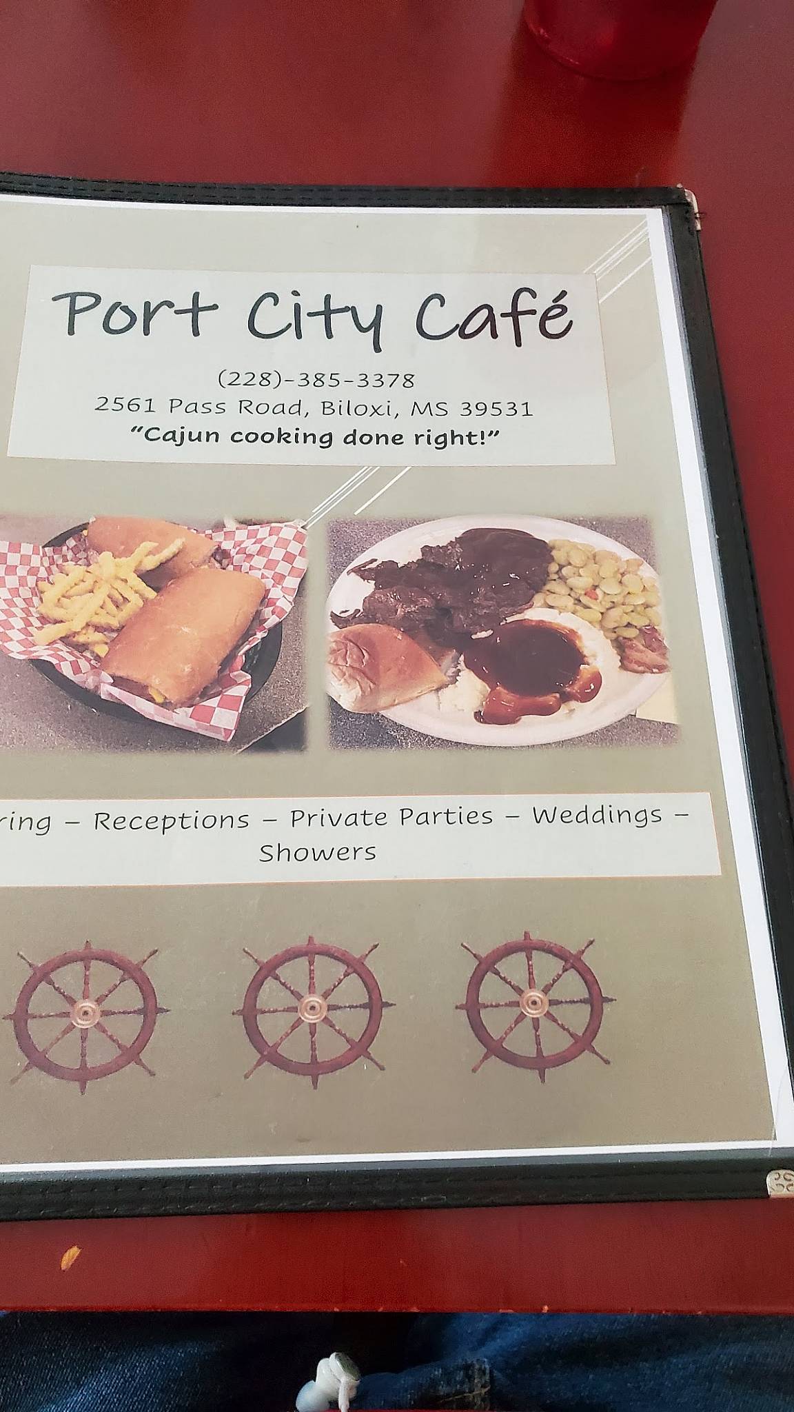 Menu at Port City Cafe, Biloxi, Pass Rd ste a