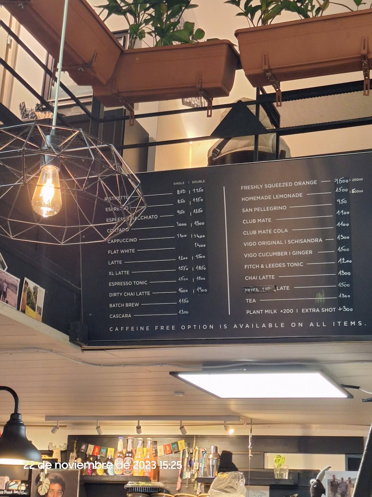 Menu at Bistrology Budapest cafe, Budapest