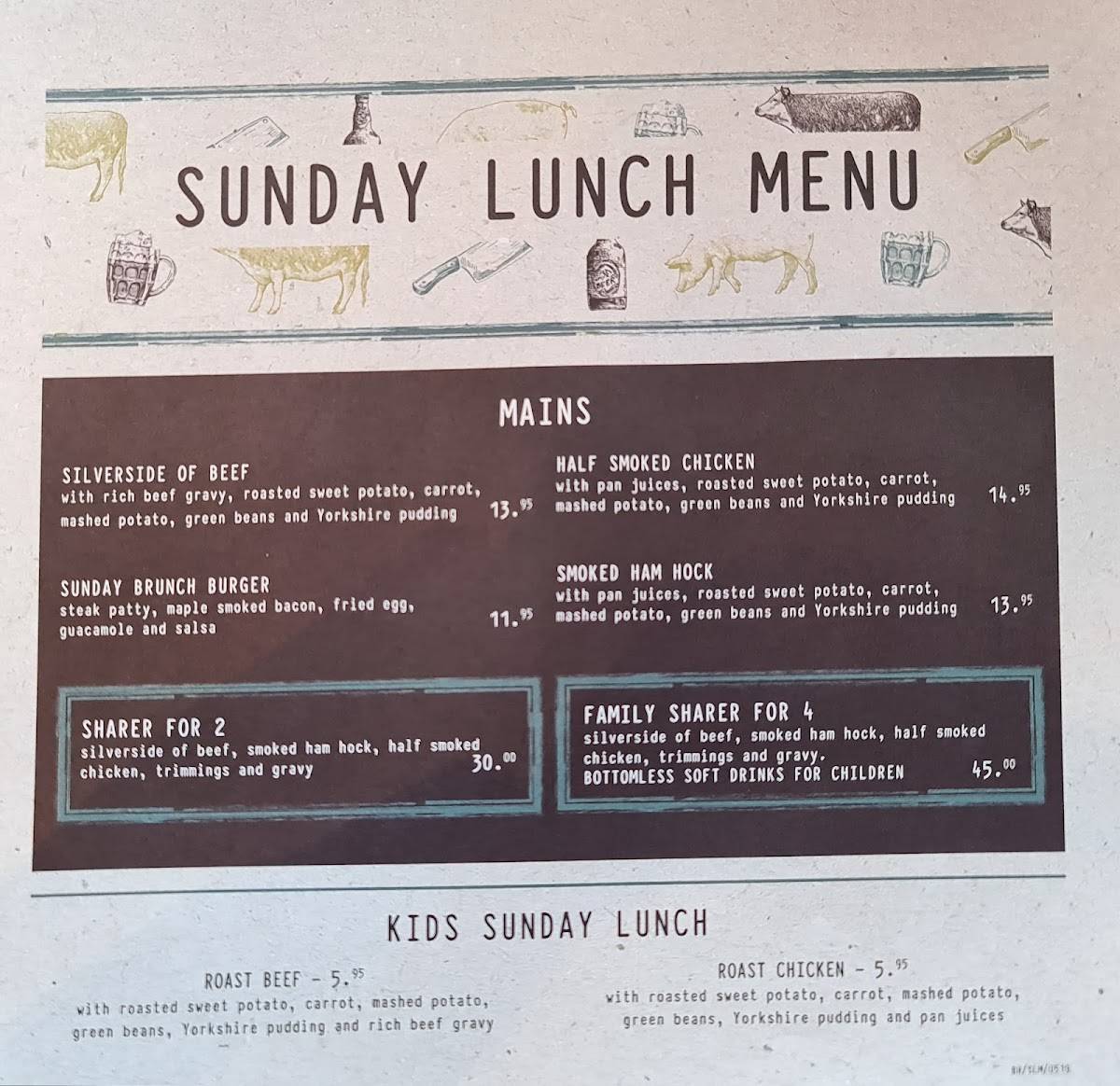 Menu at Blockhouse at The Sheet Anchor pub & bar, Whitmore, Newcastle Road