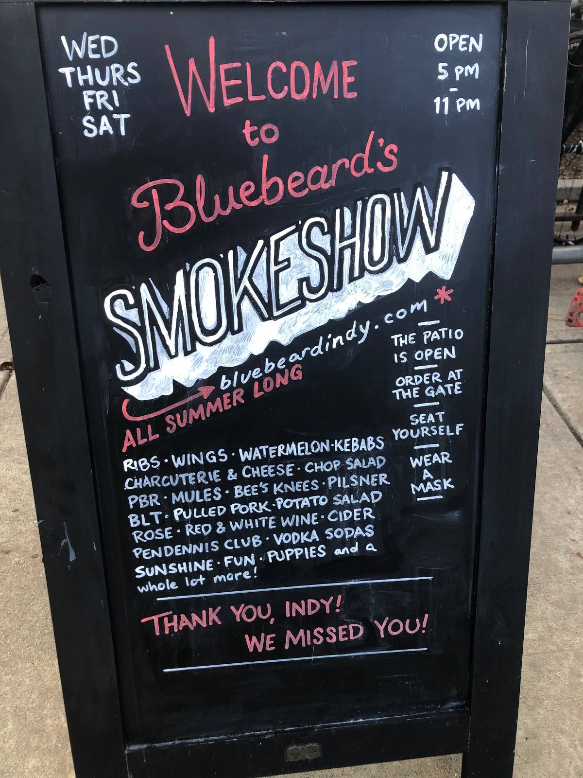 Menu at Bluebeard restaurant, Indianapolis