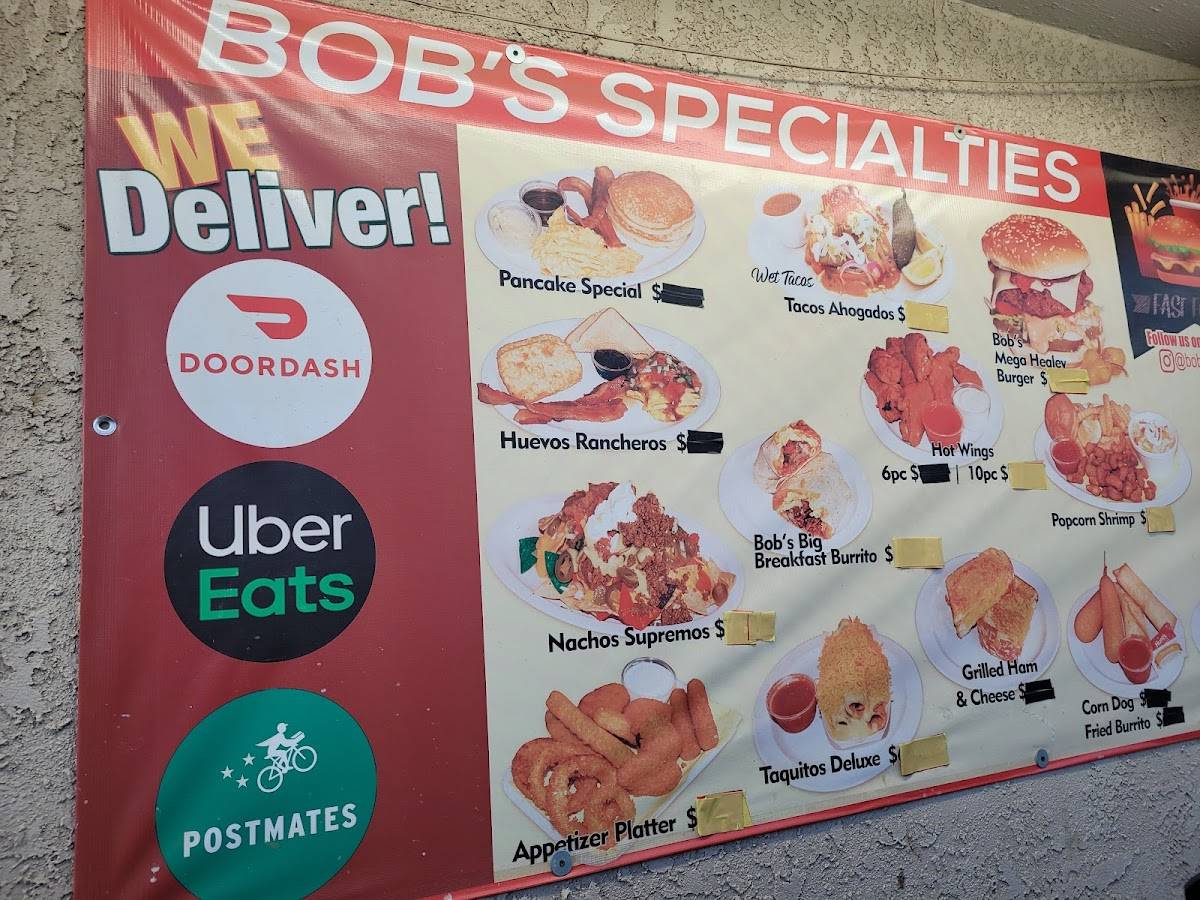 Carta del restaurante Bob's Twin Kitchen, Indio