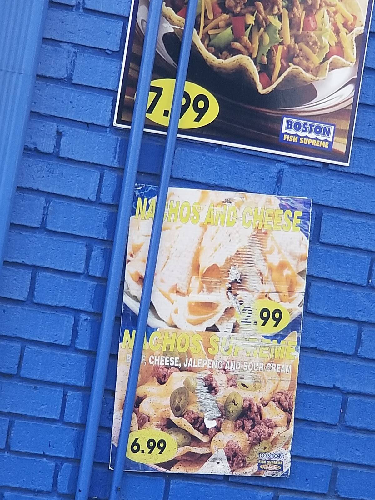 Menu at Boston Fish Supreme restaurant, Birmingham, Bessemer Rd